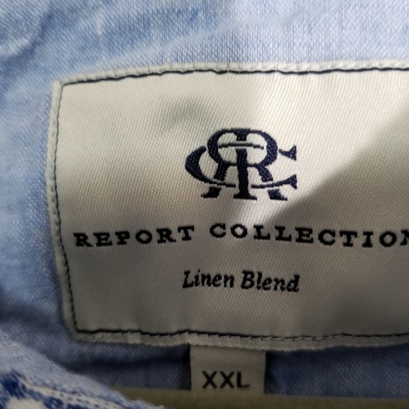 Report Collection | Shirts | Report Collection Windowpane Checks Linen ...